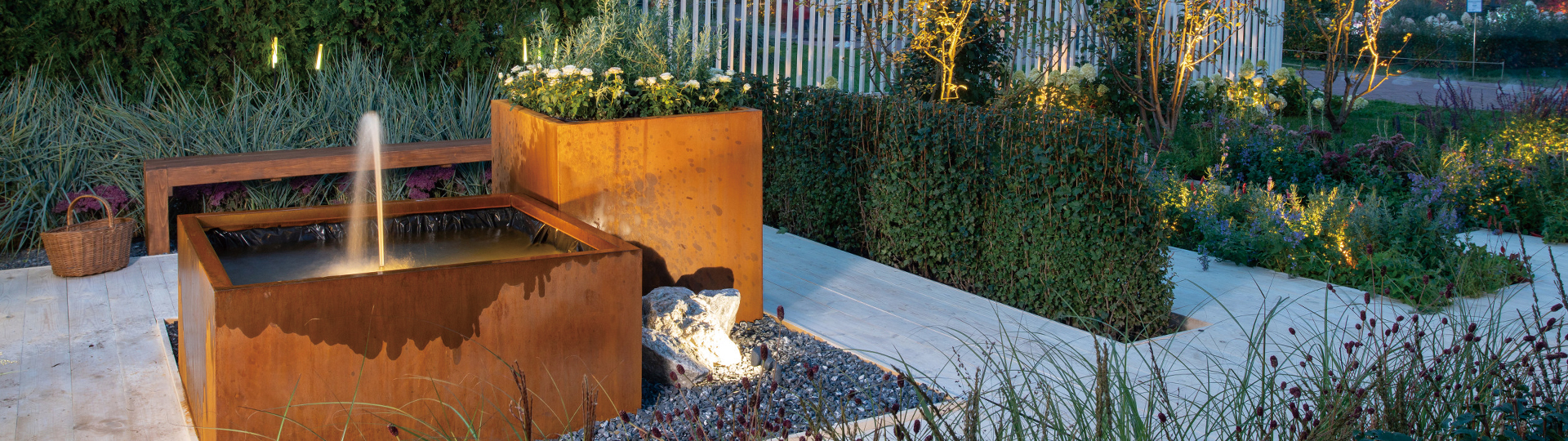 corten steel water feature, corten steel waterfall, corten steel water ...