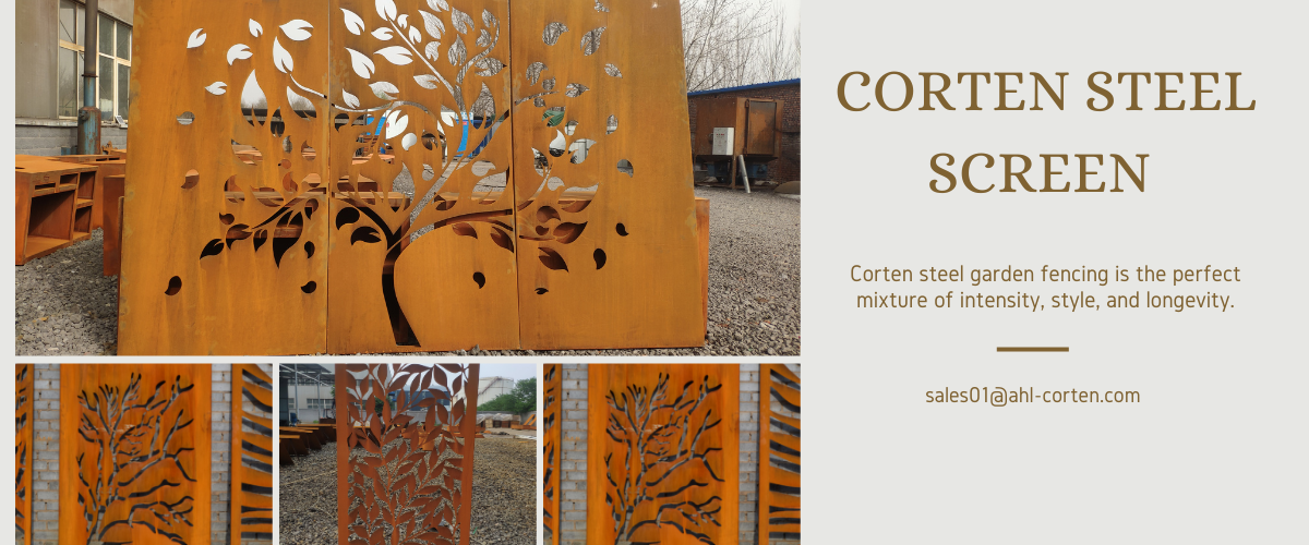Corten Steel Garden Fence Design